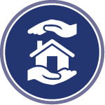 House held buy two hands icon